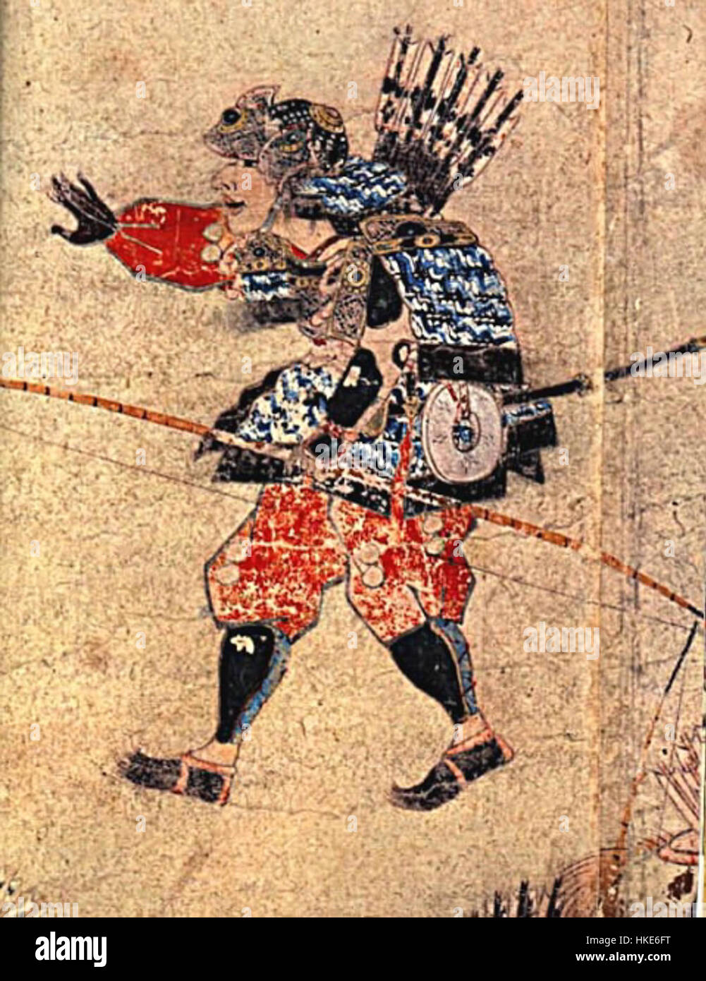 A piece of art depicting the traditional Japanese martial art of ...