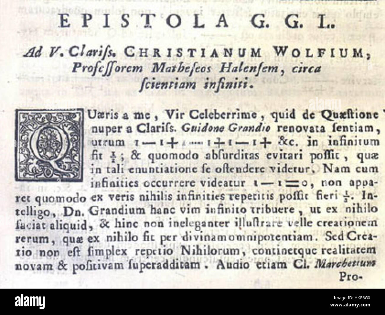 In this letter from Leibniz to Wolff, the philosopher discusses the ...