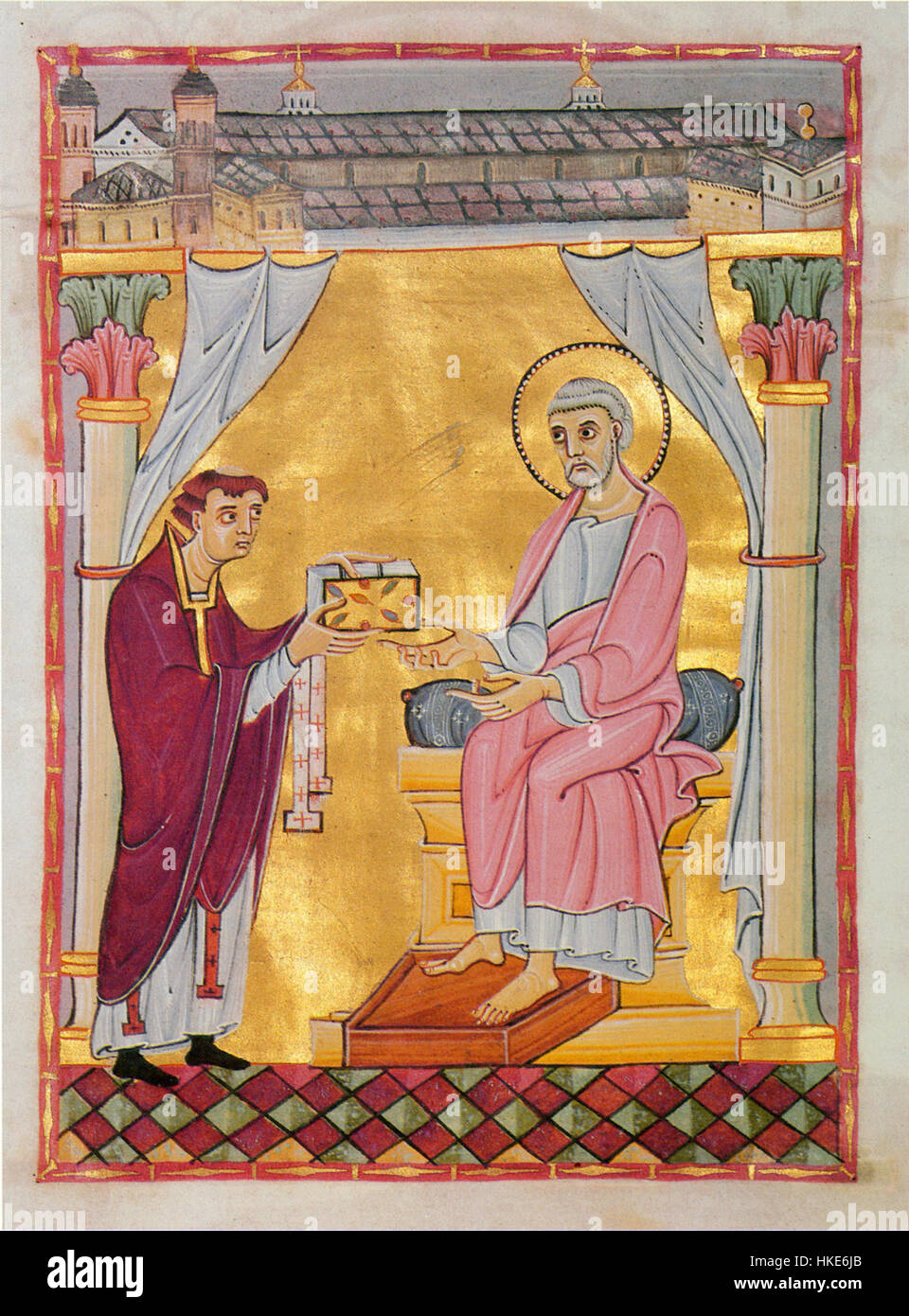 The 'Hillinuscodex Widmungsbild' is an illuminated manuscript ...