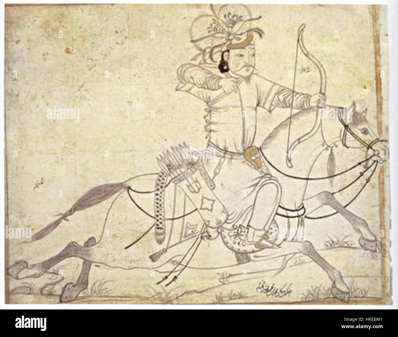 The Ilkhanid Horse Archer painting represents a warrior from the ...