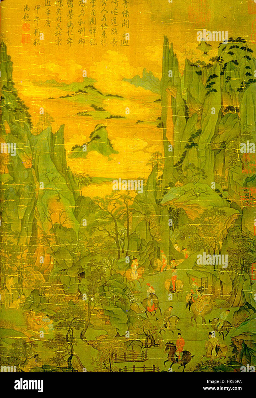 This artwork depicts part of the historical narrative involving Tang ...