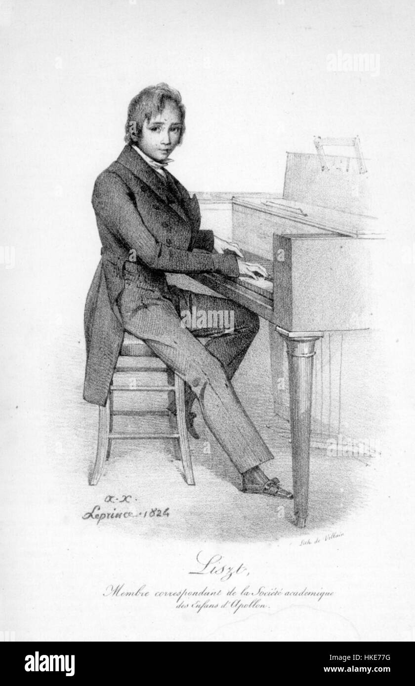 A painting depicting Franz Liszt, the renowned Hungarian composer and ...