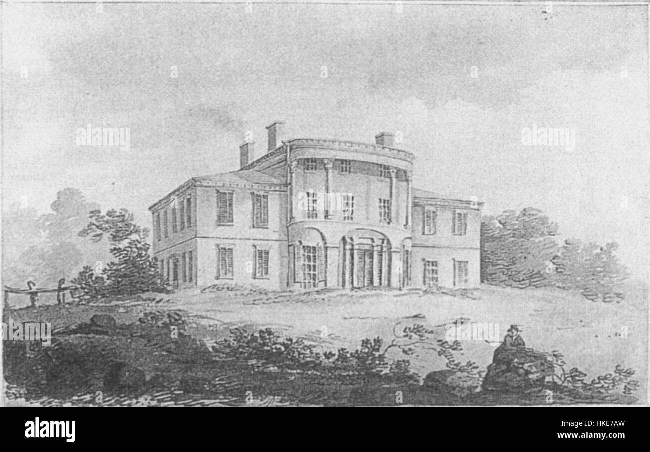 This historical image depicts the Joseph Barrell House, designed by ...