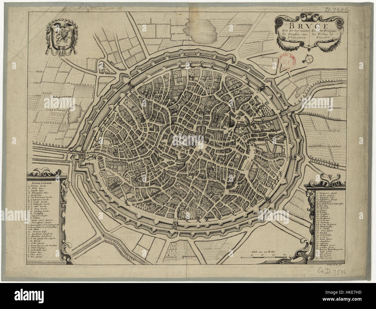 This 17th-century map of Bruges showcases the city's layout during that ...
