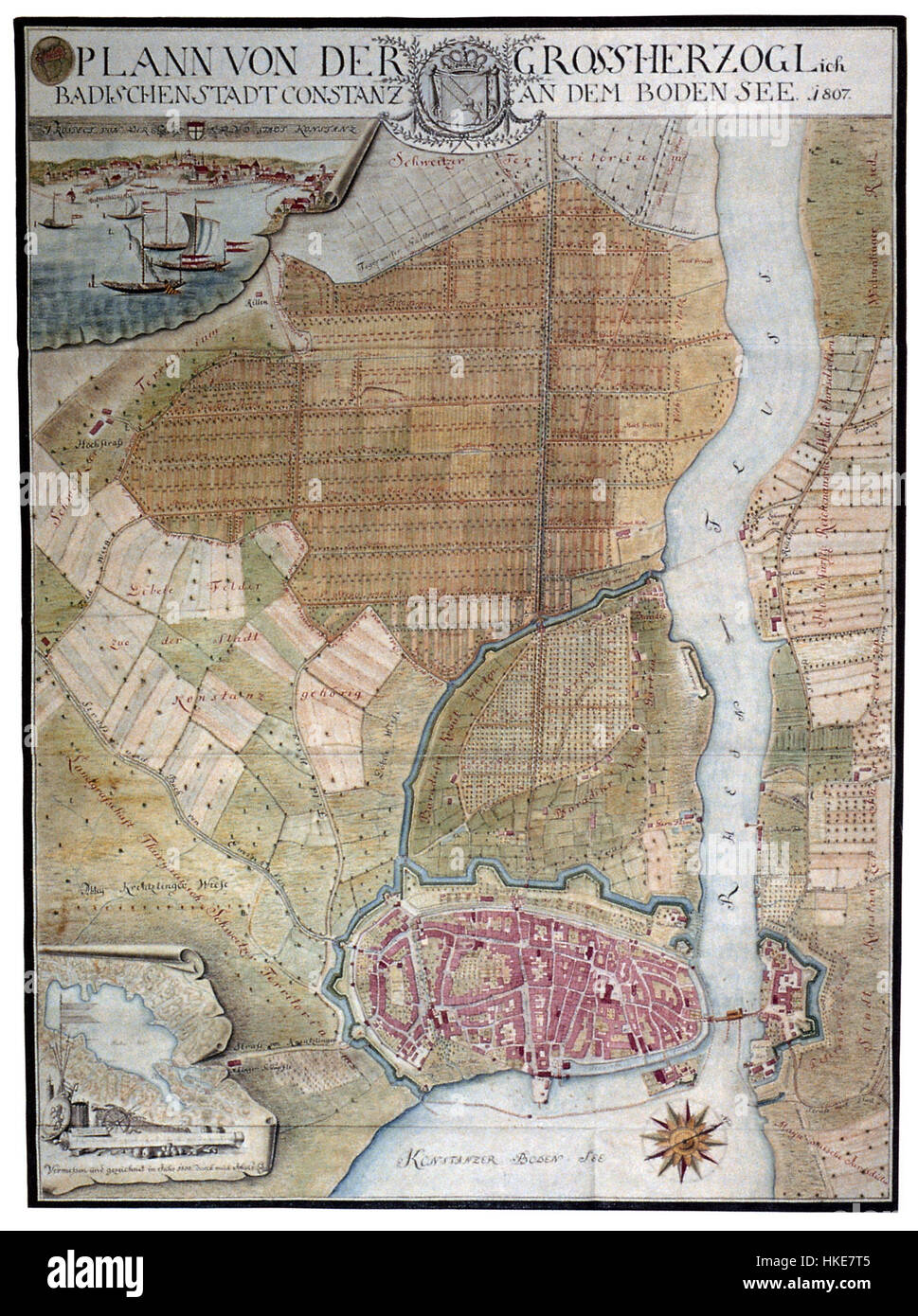 This 1807 map titled 'Konstanz Vermessung' provides a detailed ...