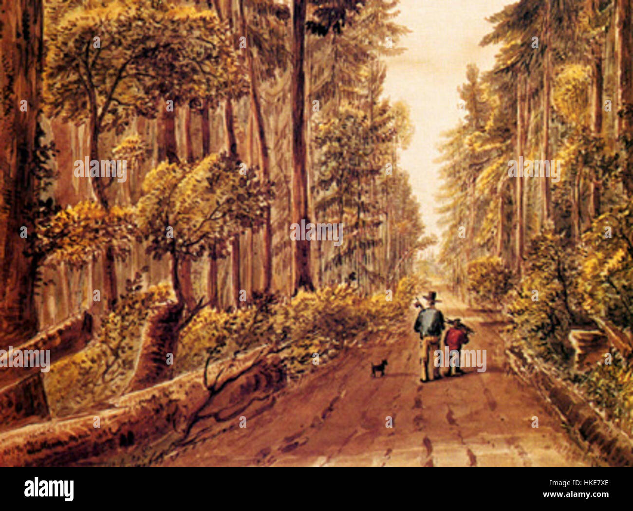 A painting from 1830 depicting Kingston Road, showcasing the ...