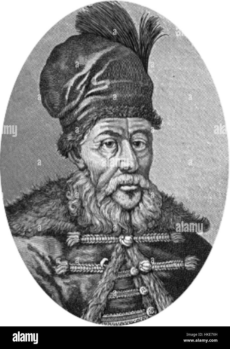 A painting depicting Matei Basarab, a historical figure who ruled ...