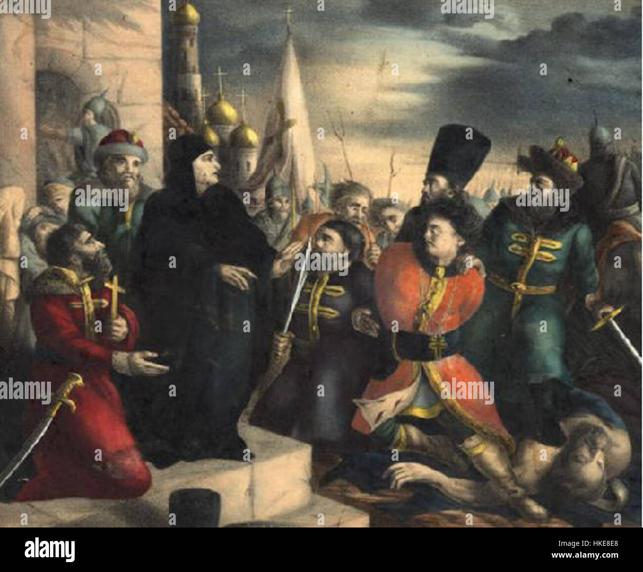 This painting, titled 'Murder of Ljedmitry,' depicts the tragic and ...