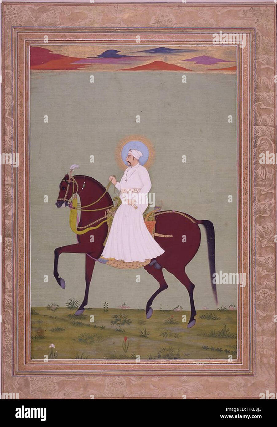 This painting depicts Muhammad Shah Rangeela, the Mughal emperor known ...