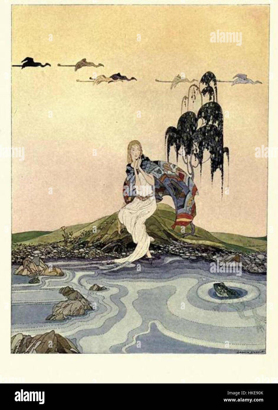 'Old French Fairy Tales 7' is a painting that illustrates a scene from ...