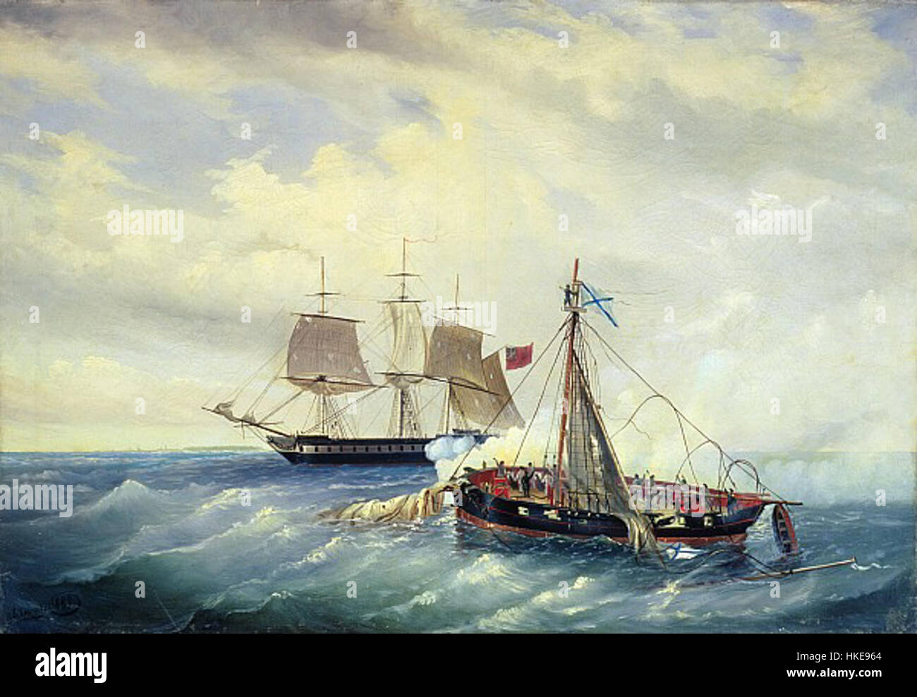 A historical painting of Opyt and Salsette, depicting a key moment in ...