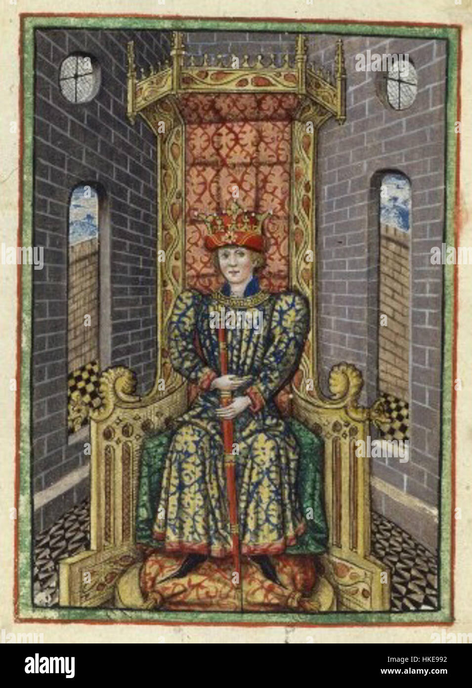 This portrait painting depicts Peter IV of Aragon, a 14th-century ...