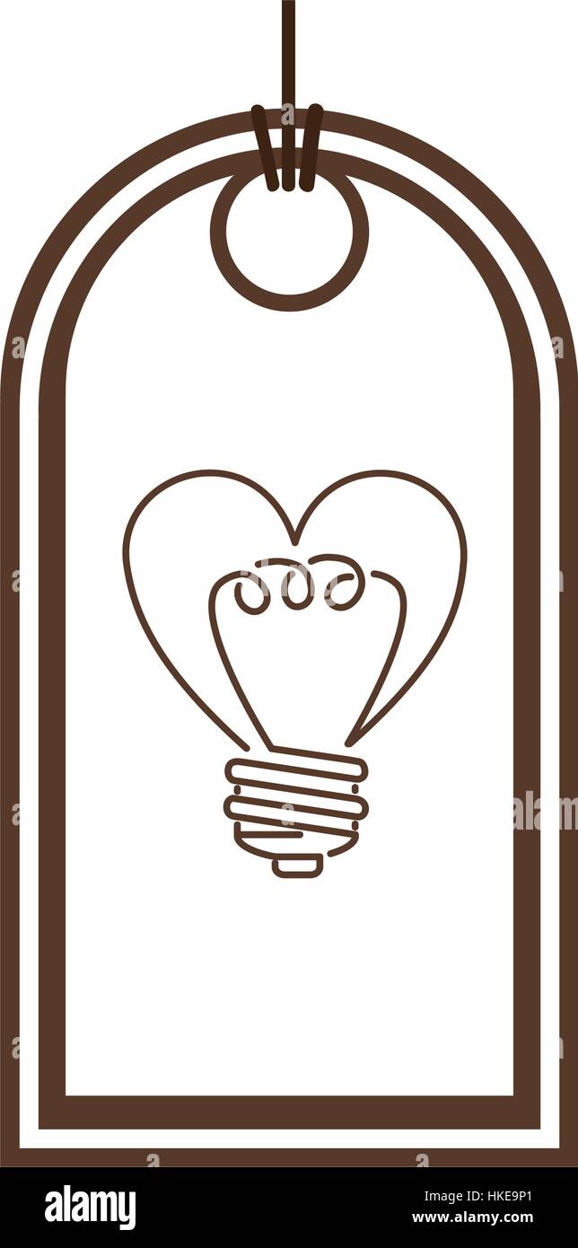 silhouette price tag with light bulb in heart shape vector illustration ...