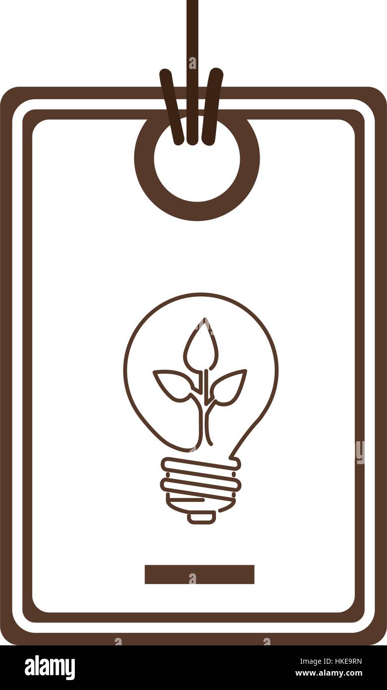 silhouette price tag of light bulb with leaf inside Stock Vector Image ...