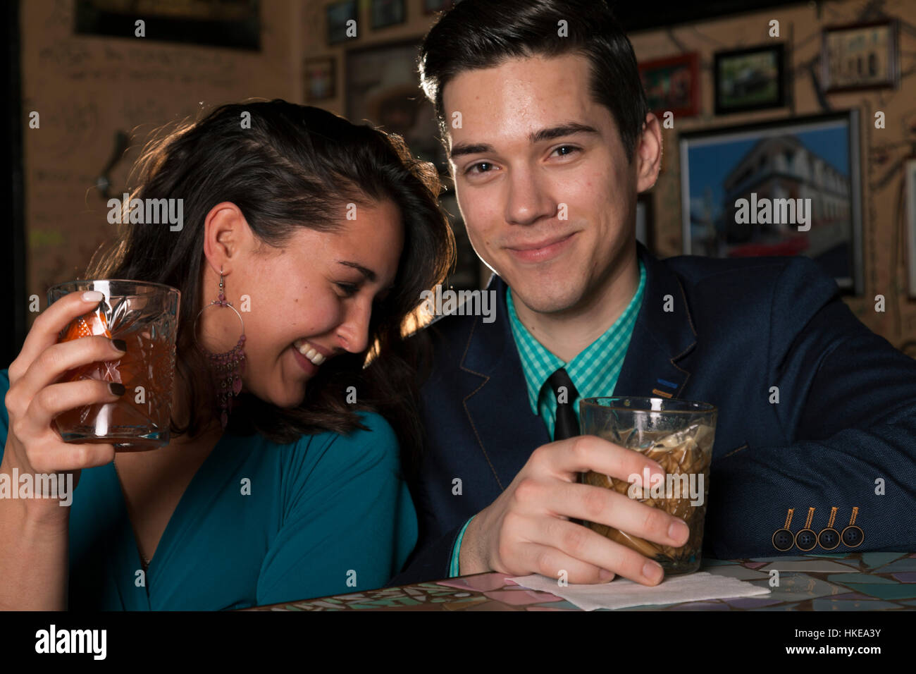 Teens drink alcohol and flirting with each other Stock Photo - Alamy