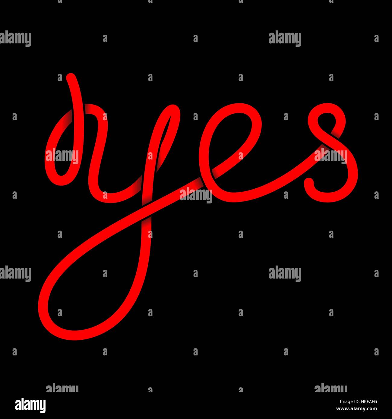 Yes word hand-lettering calligraphy. vector Letter Stock Vector Image ...