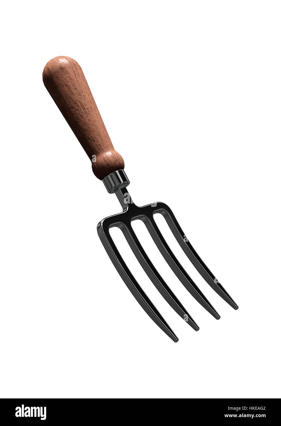 3D rendering of a small pitch fork isolated on white background Stock ...