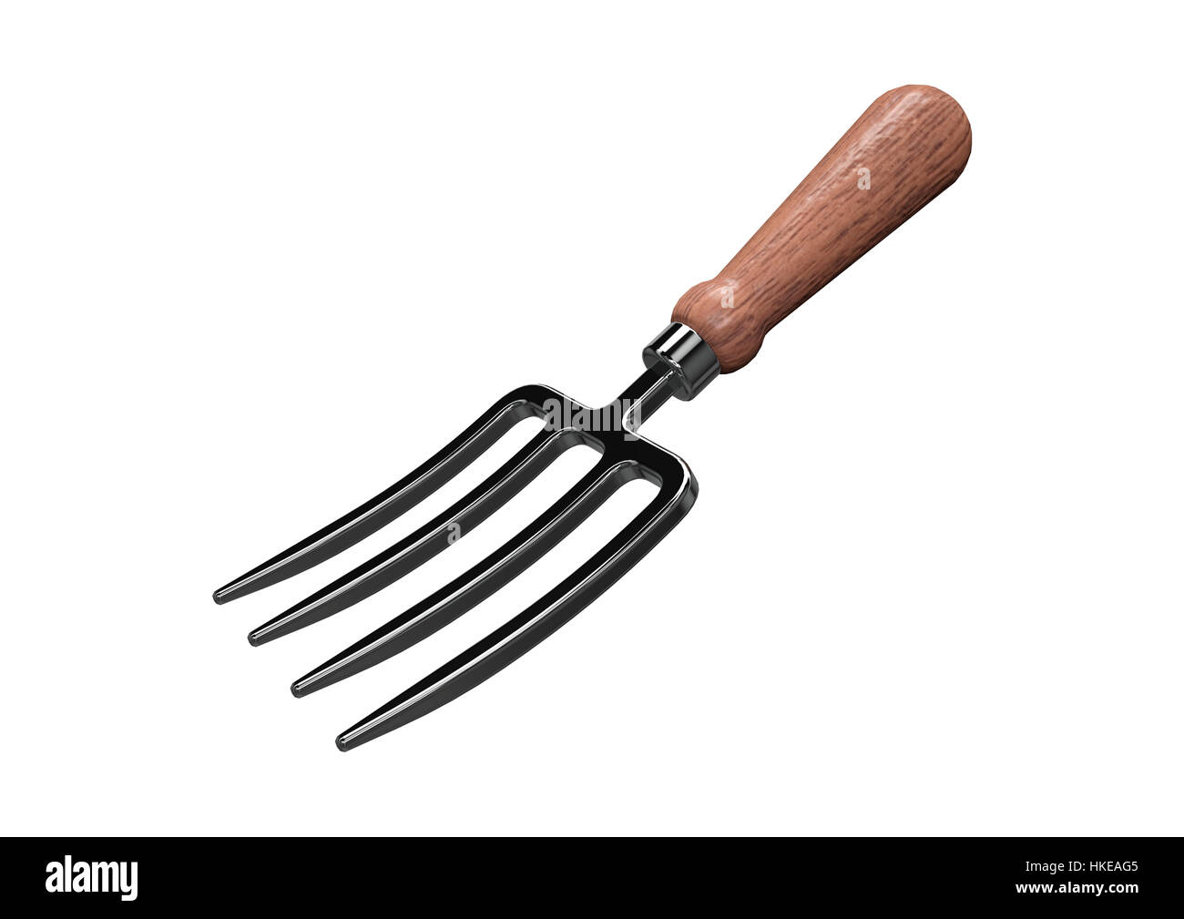 3D rendering of a small pitch fork isolated on white background Stock ...