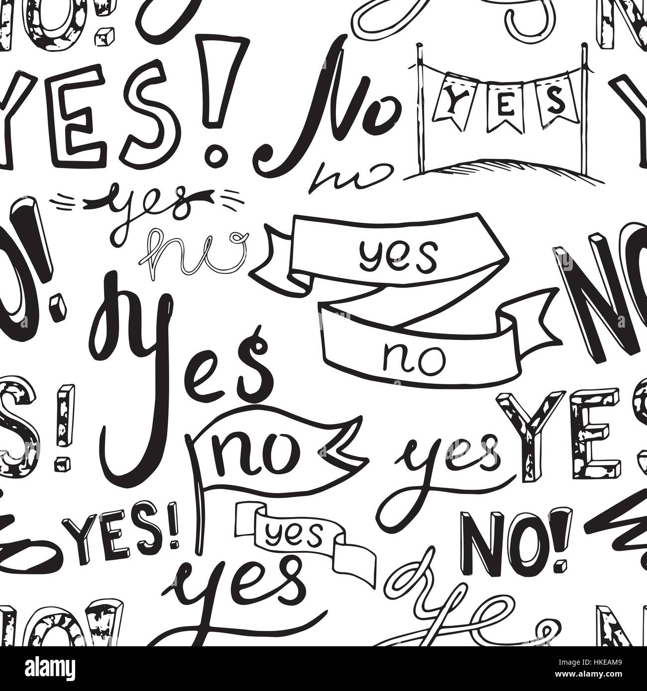 Seamless yes no words Stock Vector Images - Alamy