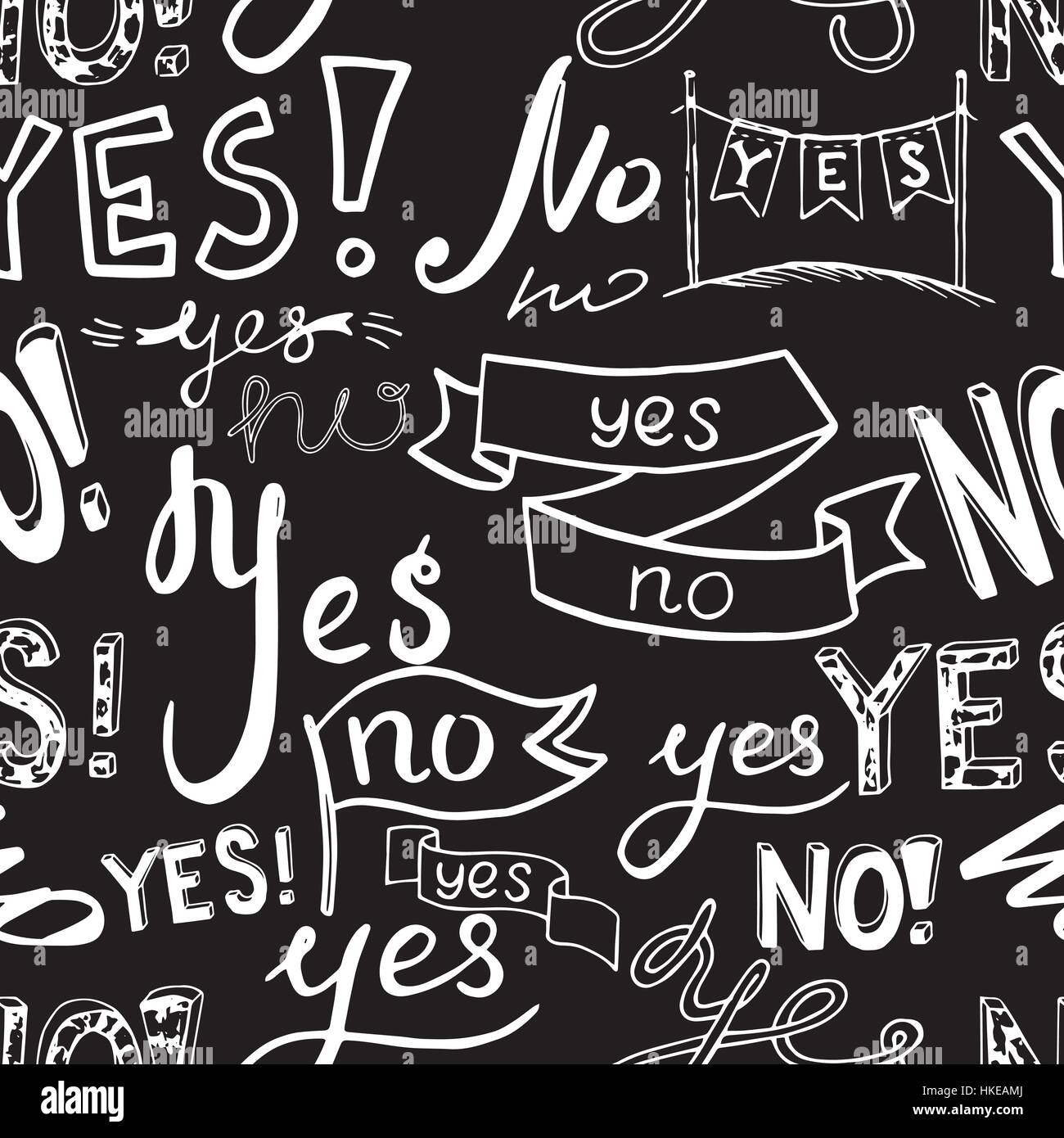 Seamless yes no words Stock Vector Images - Alamy