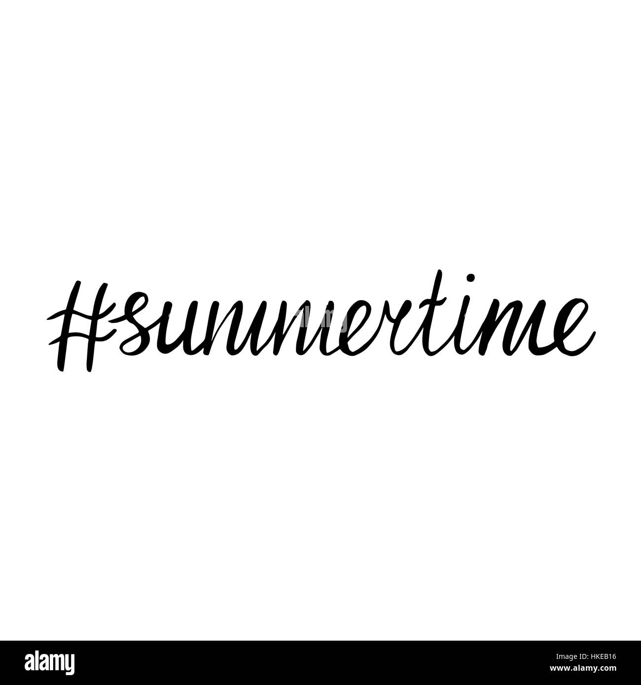 lettering summer time. Hand Drawn Lettering Vector. Summer Time Stock ...
