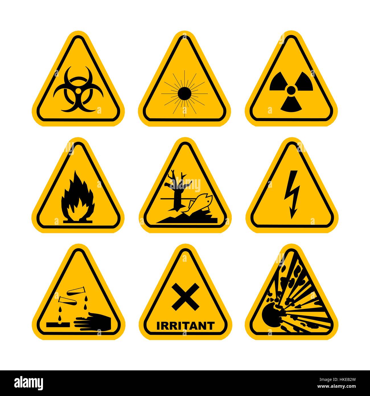Vector Set of Triangle Yellow Warning Icons Stock Vector Image & Art ...