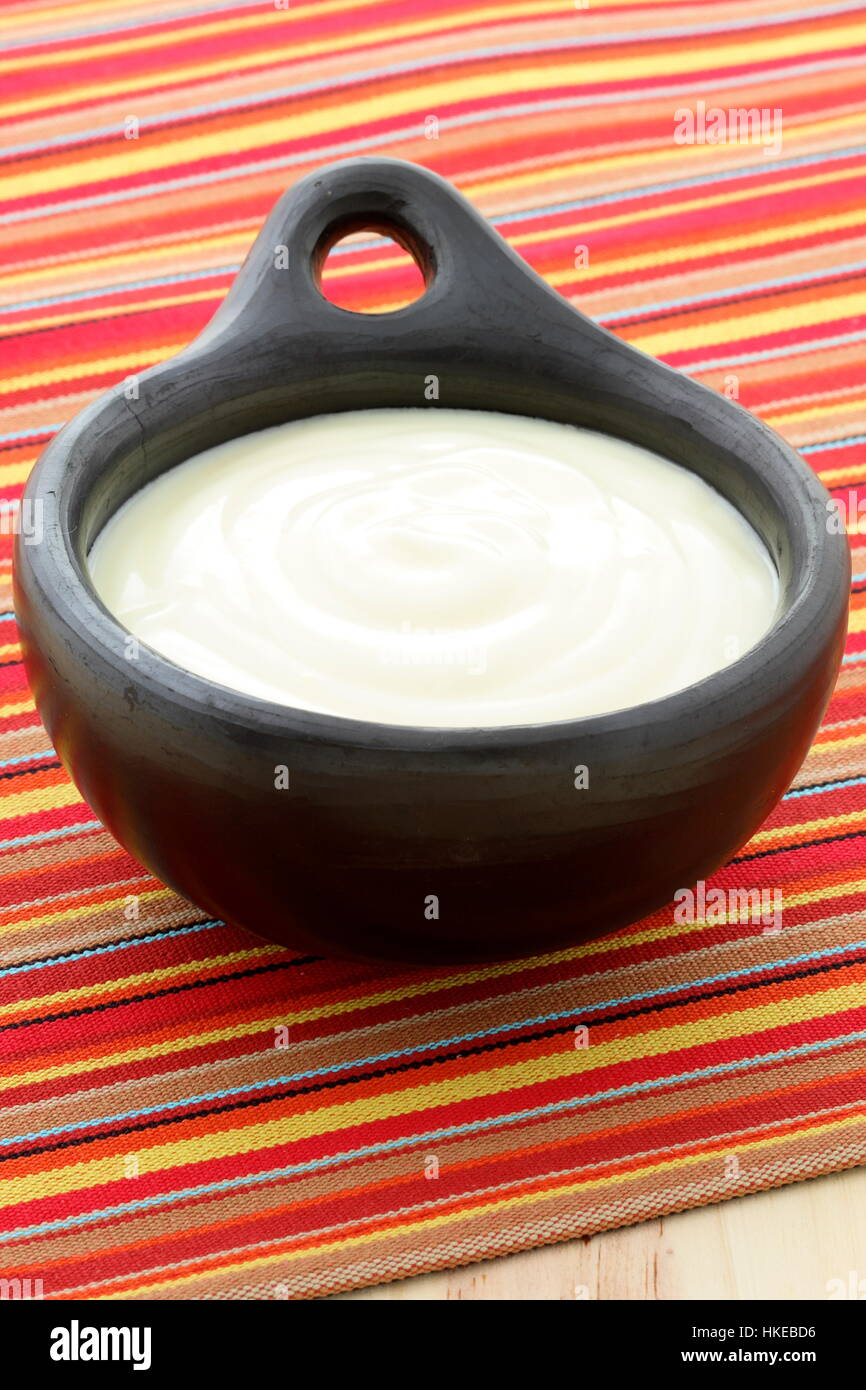 fresh delicious sour cream a traditional ingredient in France,Russia ...