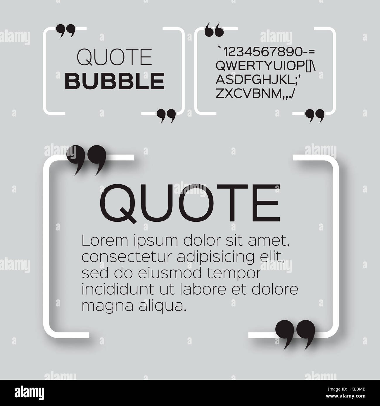 Quote bubble. Empty Citation text box template. Quote blank Stock Photo ...