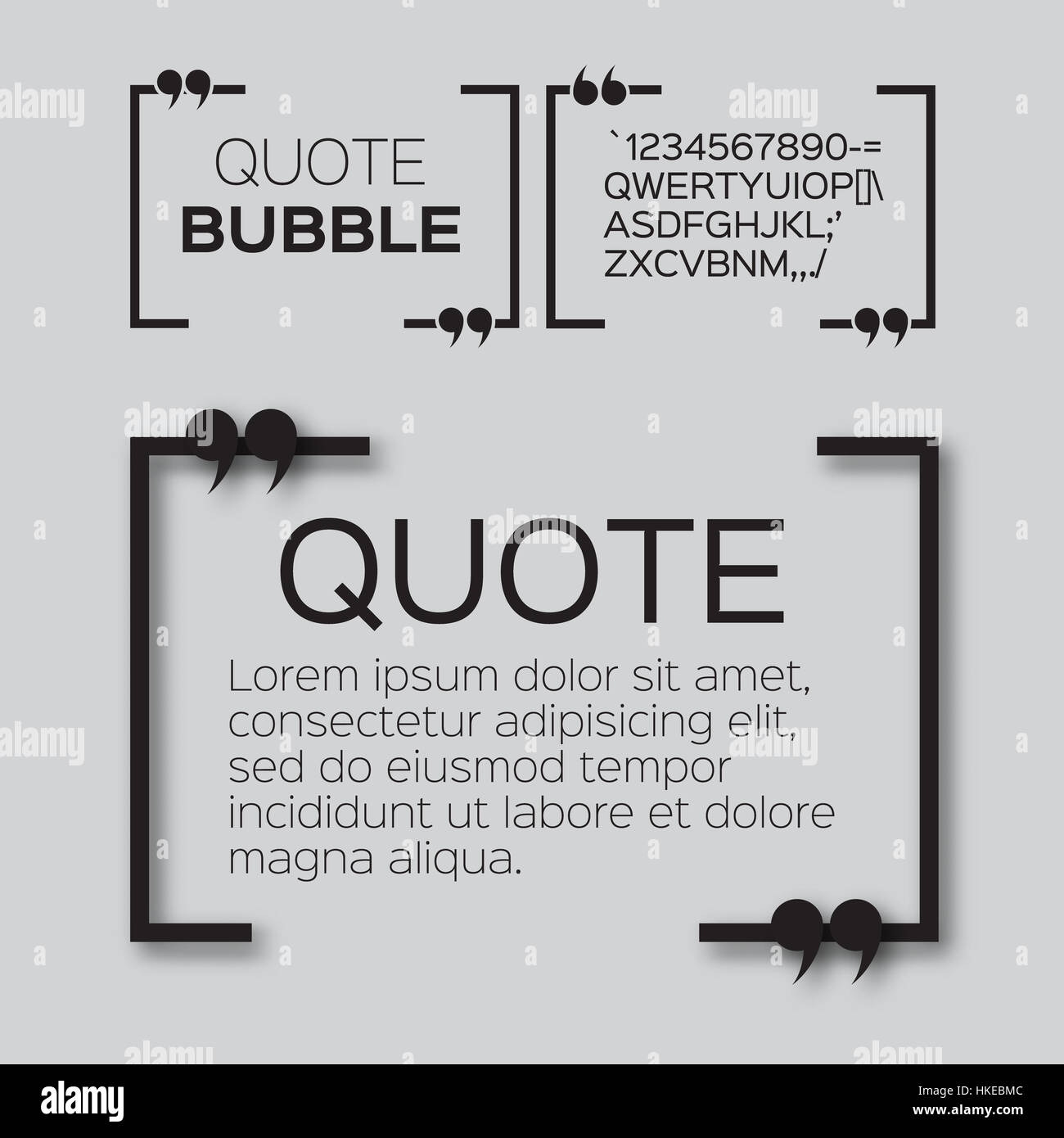 Quote bubble. Empty Citation text box template. Quote blank Stock Photo ...