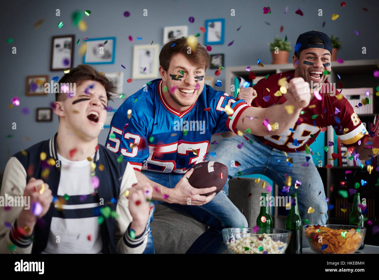 Sports celebration with confetti hi-res stock photography and images ...