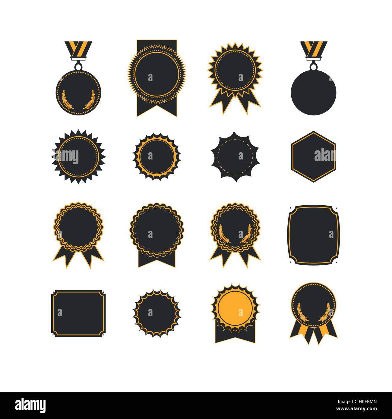 Setof medals isolated on white. label designs Stock Vector Image & Art ...