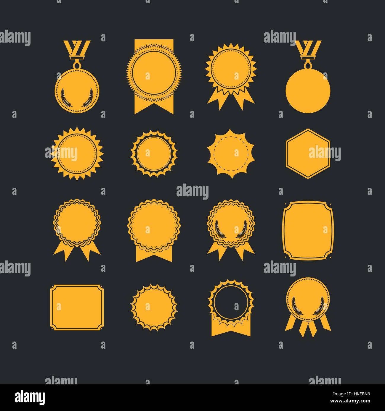 Set of medals isolated on white. label designs Stock Vector Image & Art ...