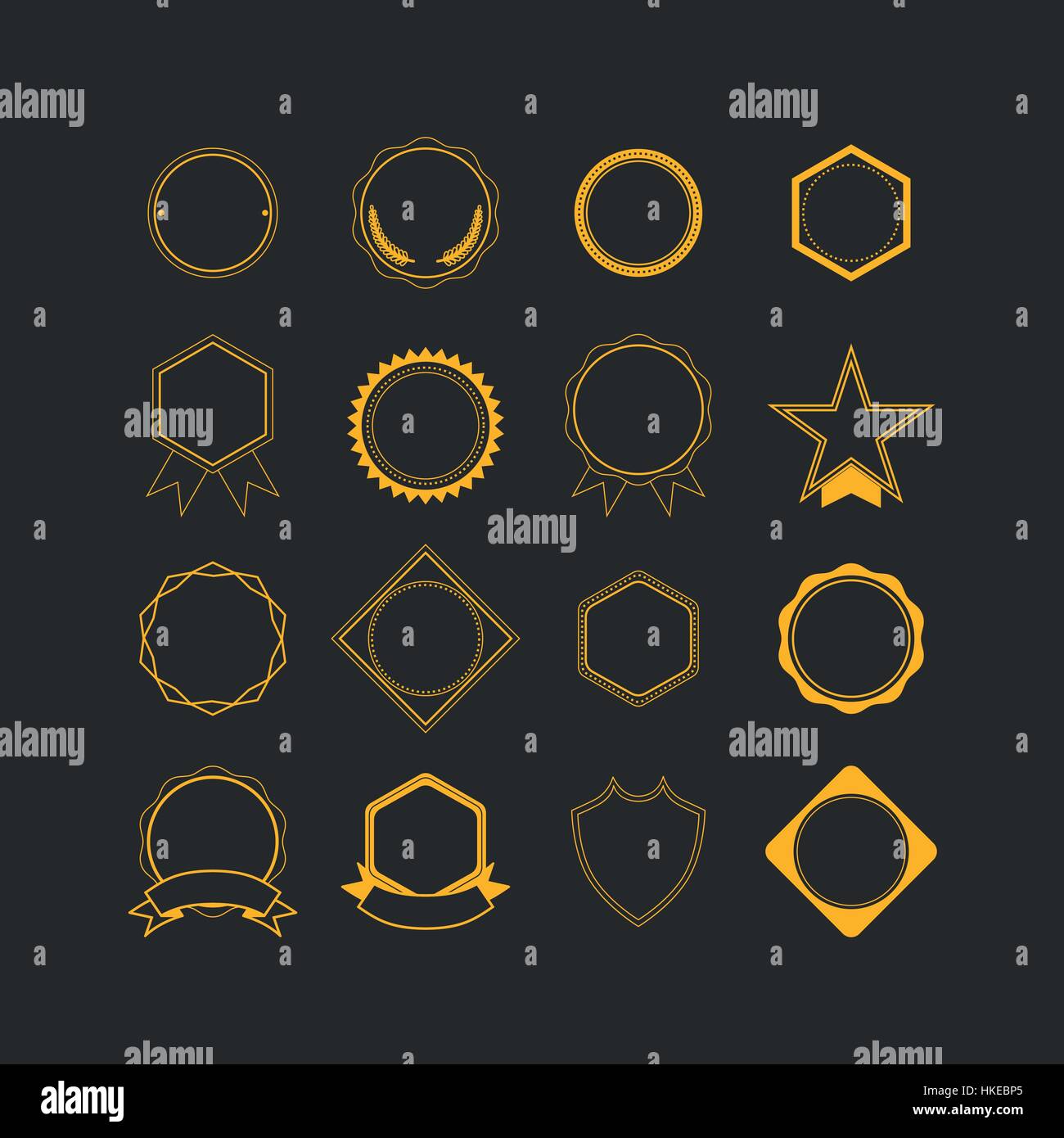 Set of medals isolated on white. label designs Stock Vector Image & Art ...