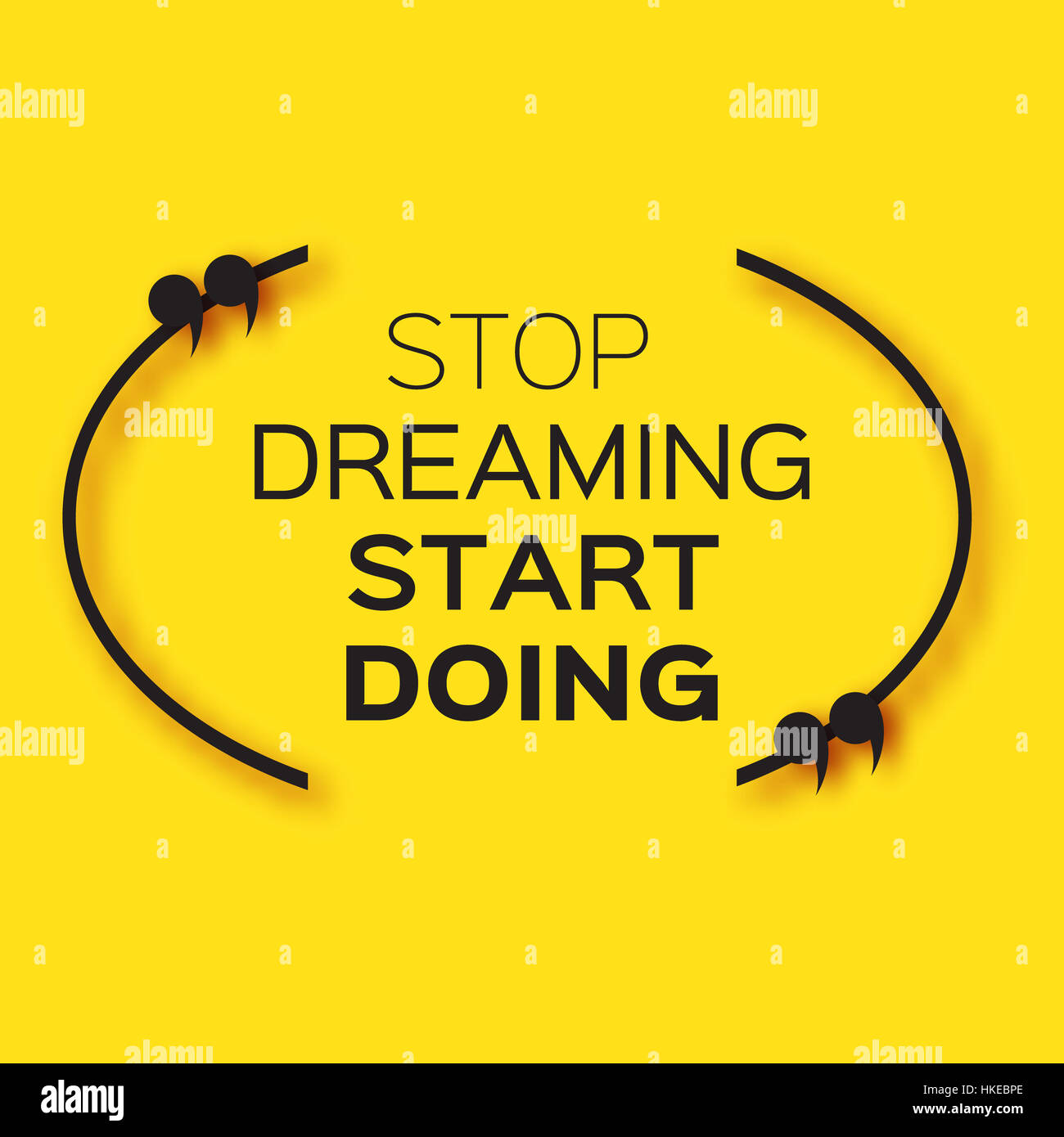 Inspirational text bubble quote. "Stop dreaming start doing". Citation text box. Motivation ...
