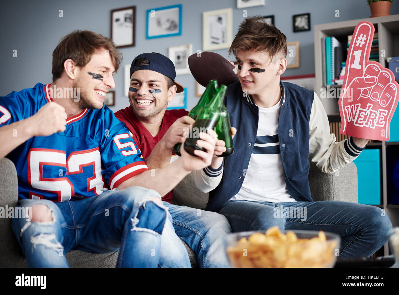 Top view of men chilling with drinks Stock Photo - Alamy