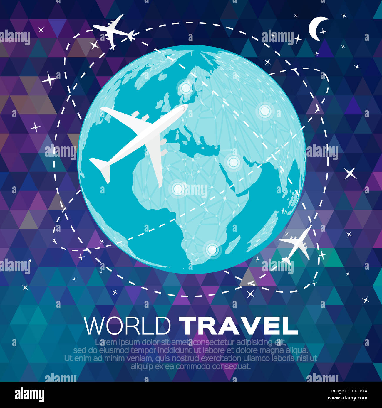 Travel World map background in polygonal style bacground with top view ...