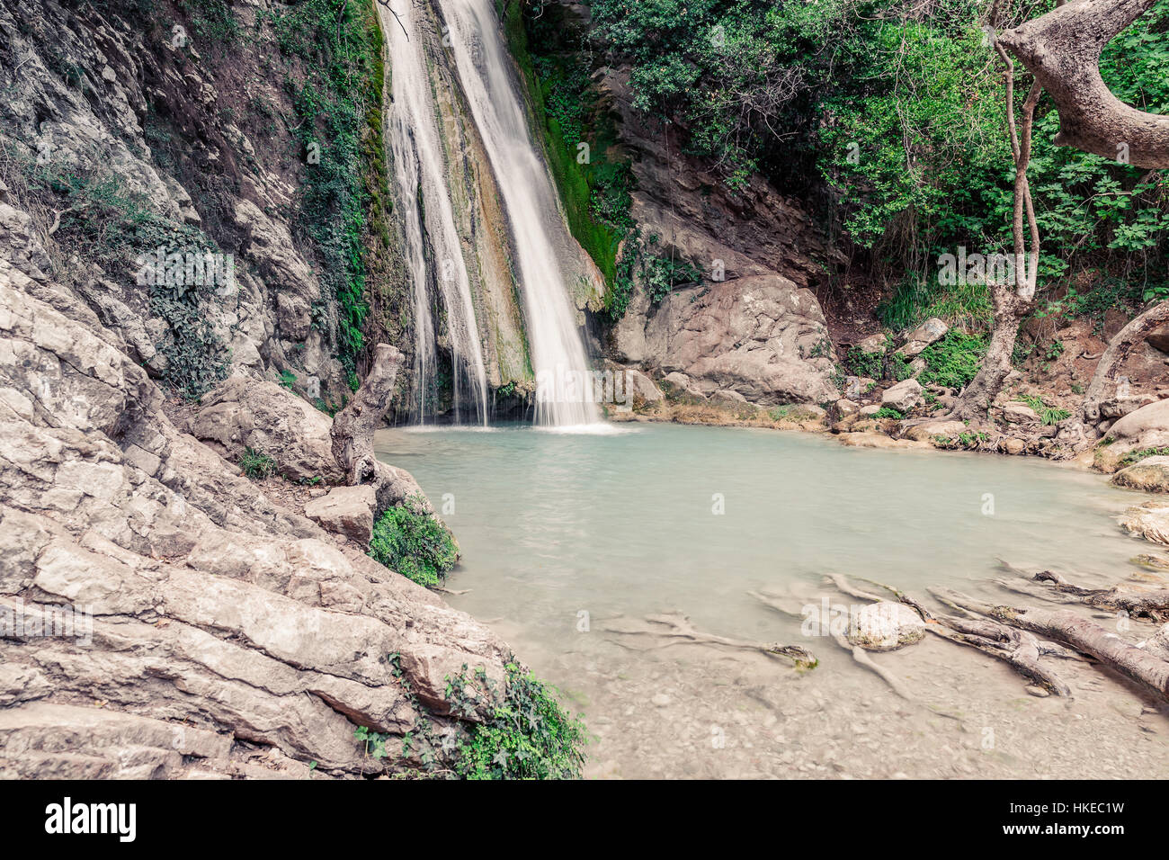 Neda Waterfalls among the rocks and forest Stock Photo - Alamy