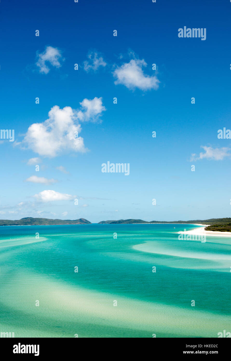 View of Hill Inlet and Whitehaven Beach from the Hill Inlet Lookout on ...