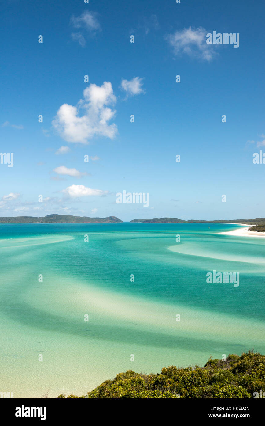 View of Hill Inlet and Whitehaven Beach from the Hill Inlet Lookout on ...