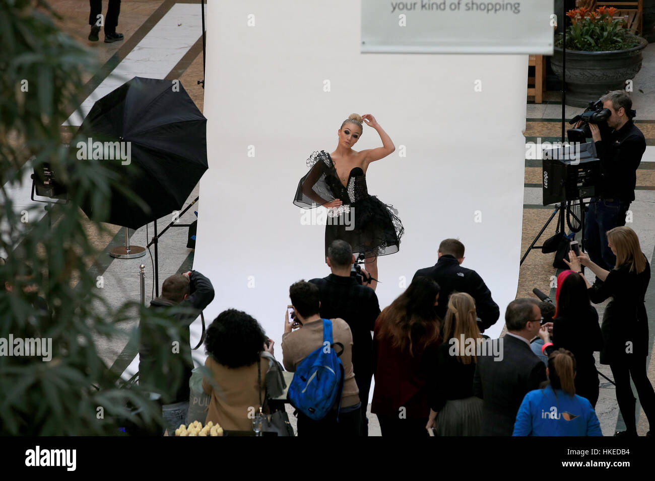 Model Bethan Showerby wears the world's most hi-tech dress made from ...