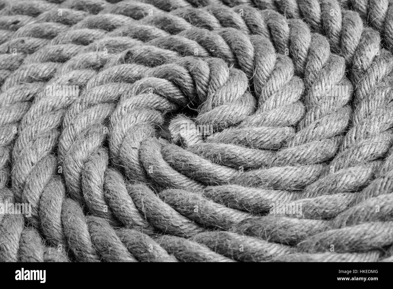 hemp rope spiral black and white photo - origination concept Stock ...