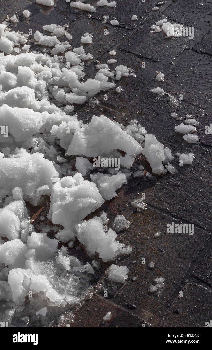 Thawed snow on the ground Stock Photo - Alamy