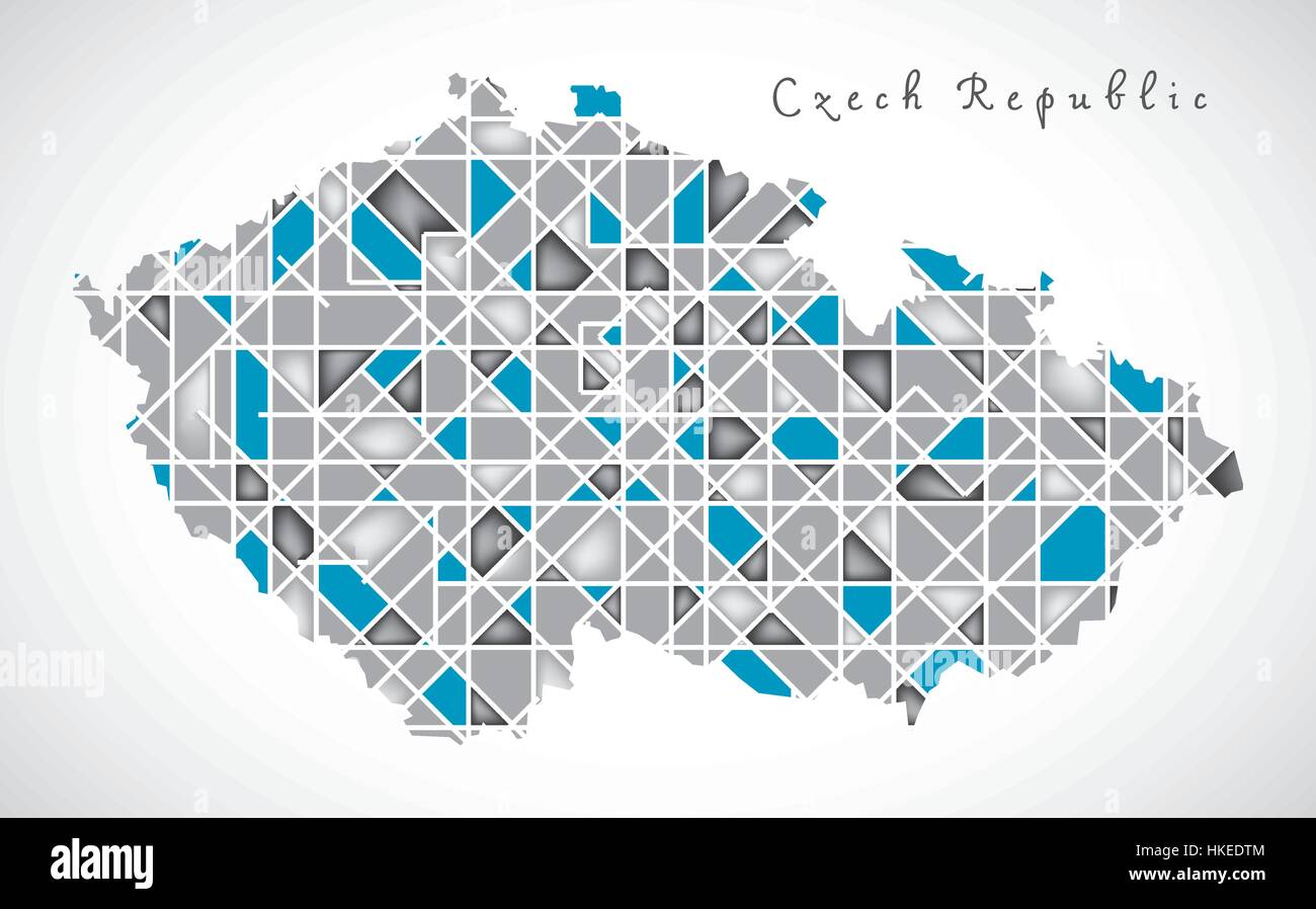 Czech polygon map Stock Vector Images - Alamy