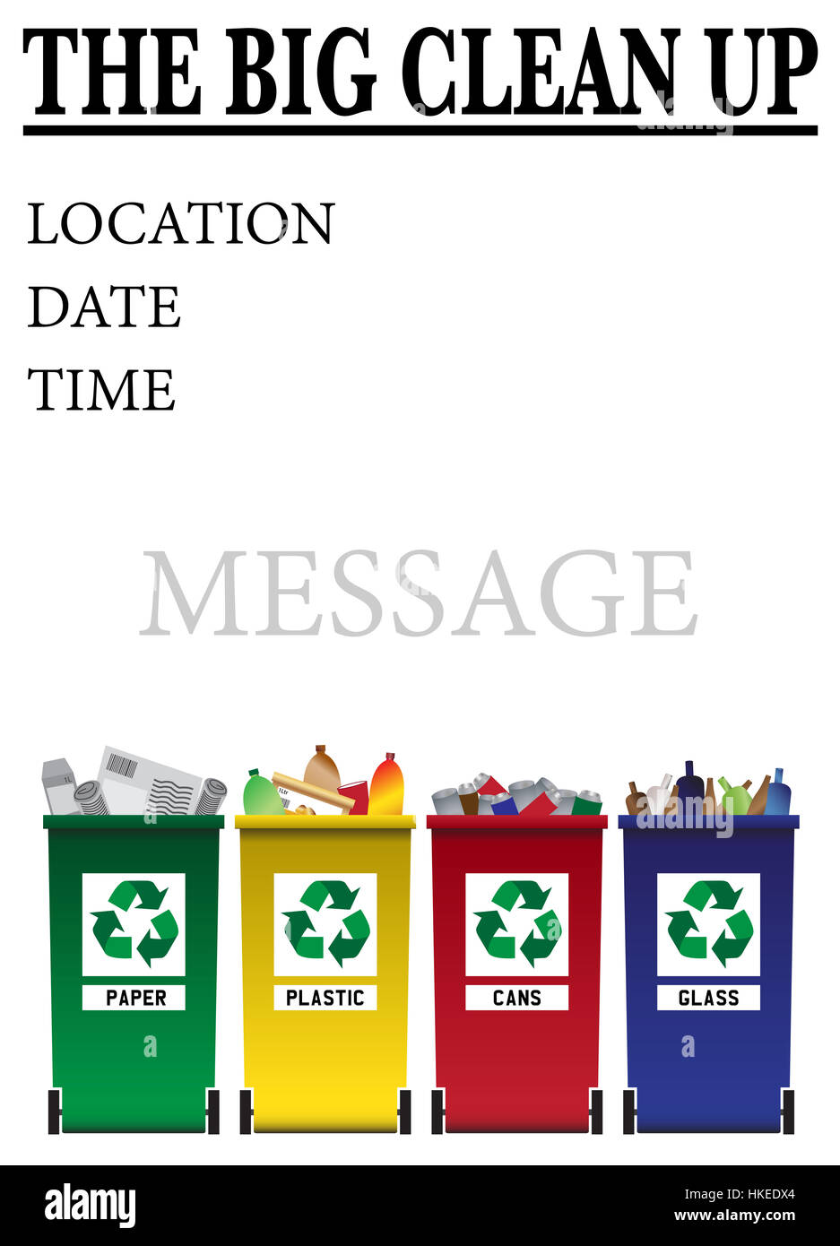 A clean up event poster flyer on a white background Stock Photo - Alamy