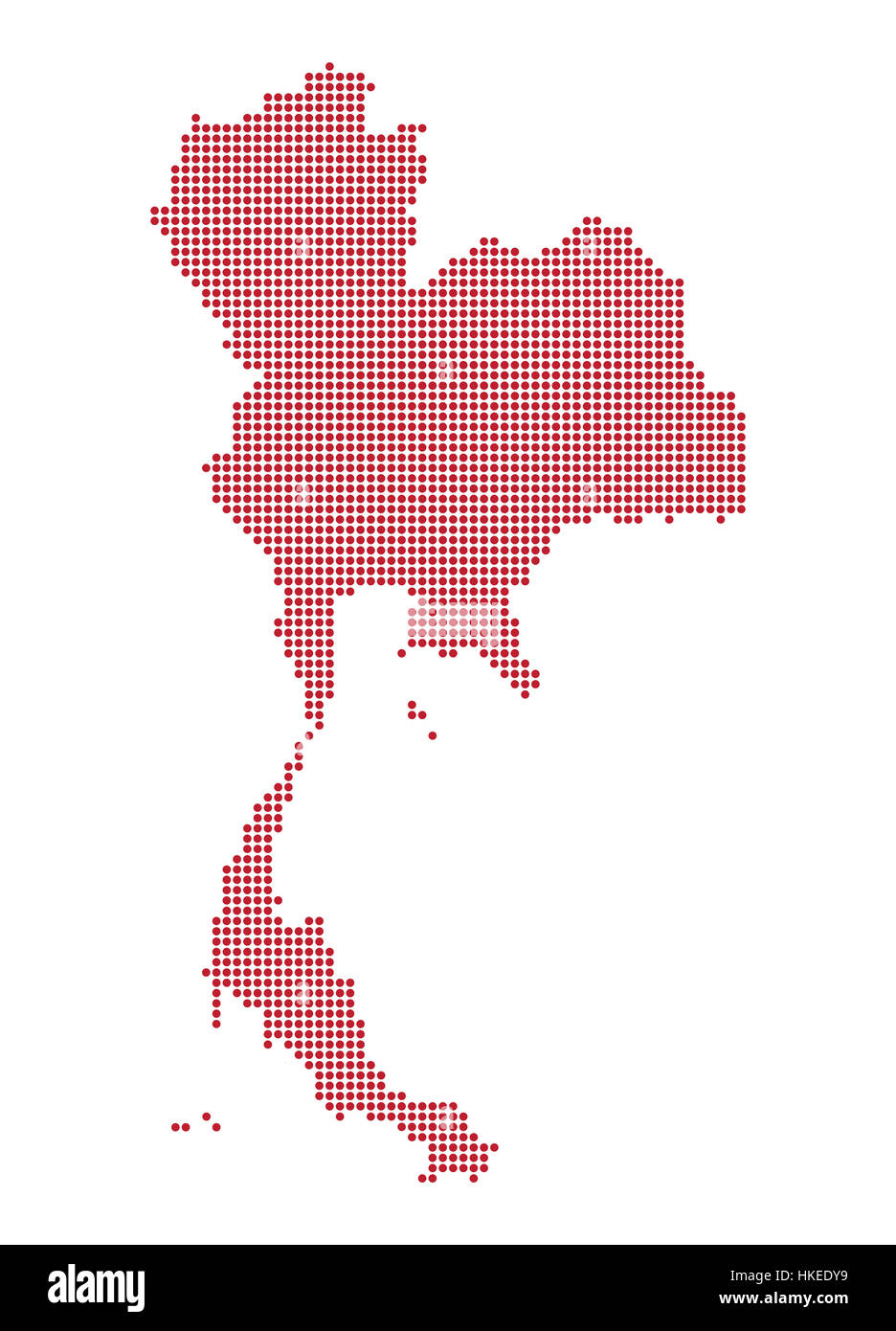 A Thailand dot map in red isolated on a white background Stock Photo ...