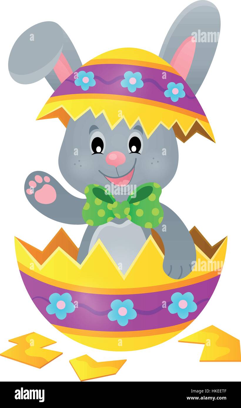 Easter bunny in eggshell theme image 1 - eps10 vector illustration ...
