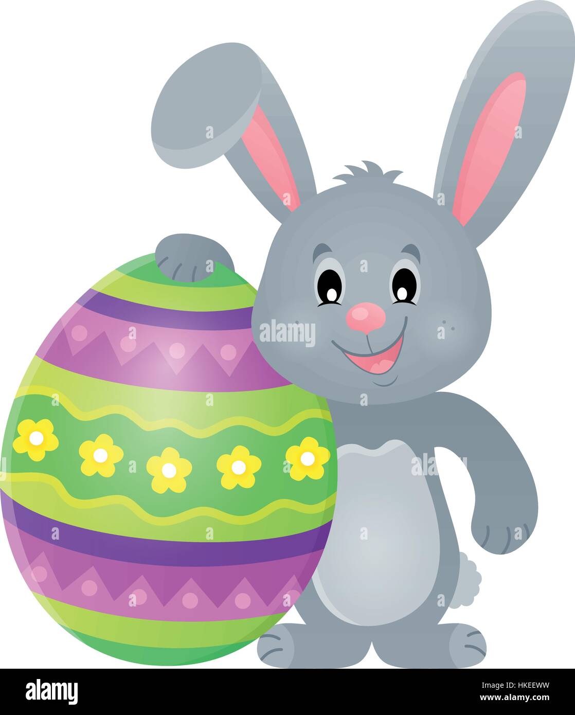 Stylized bunny with Easter egg theme 1 - eps10 vector illustration ...