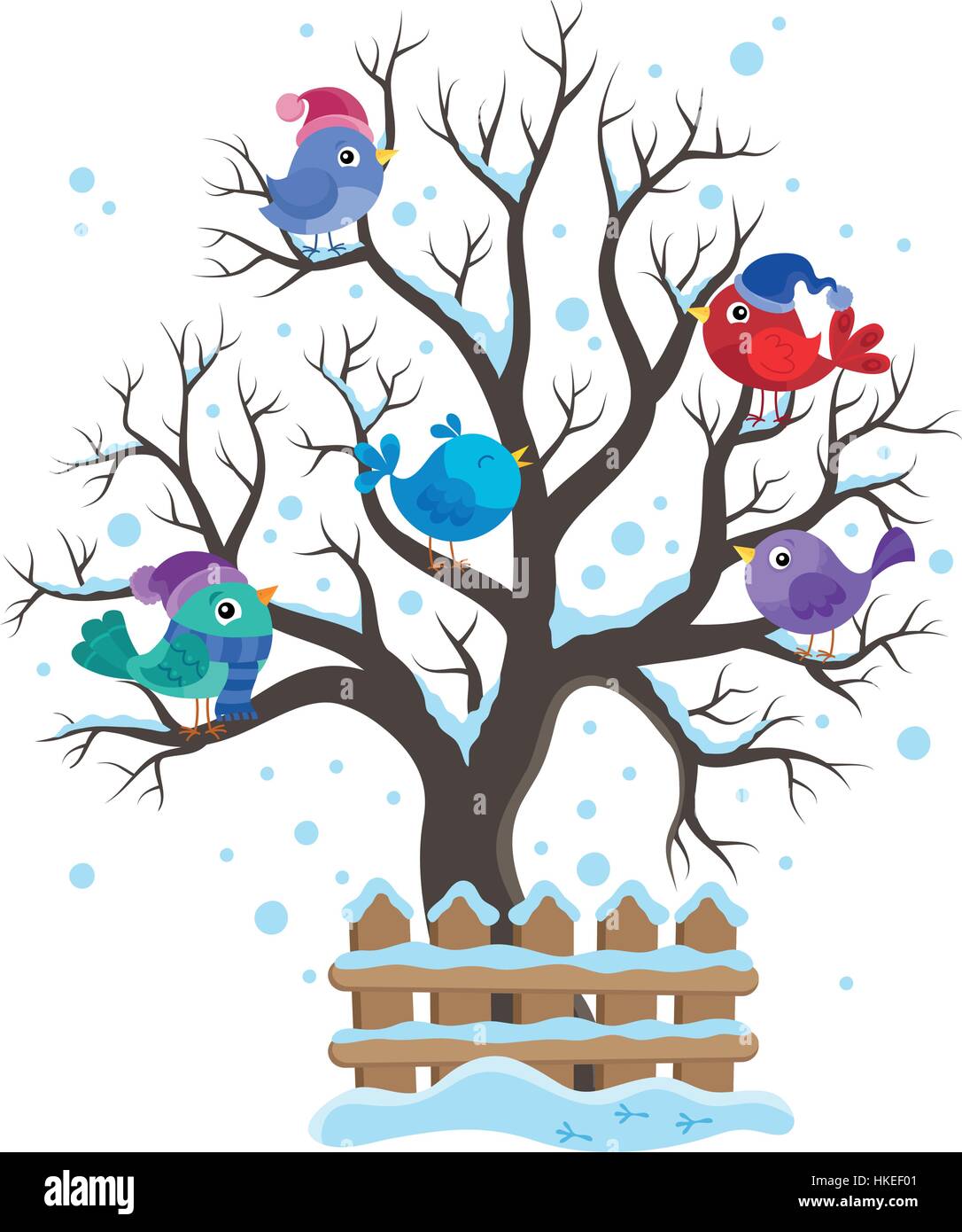 Birds snowing Stock Vector Images - Alamy