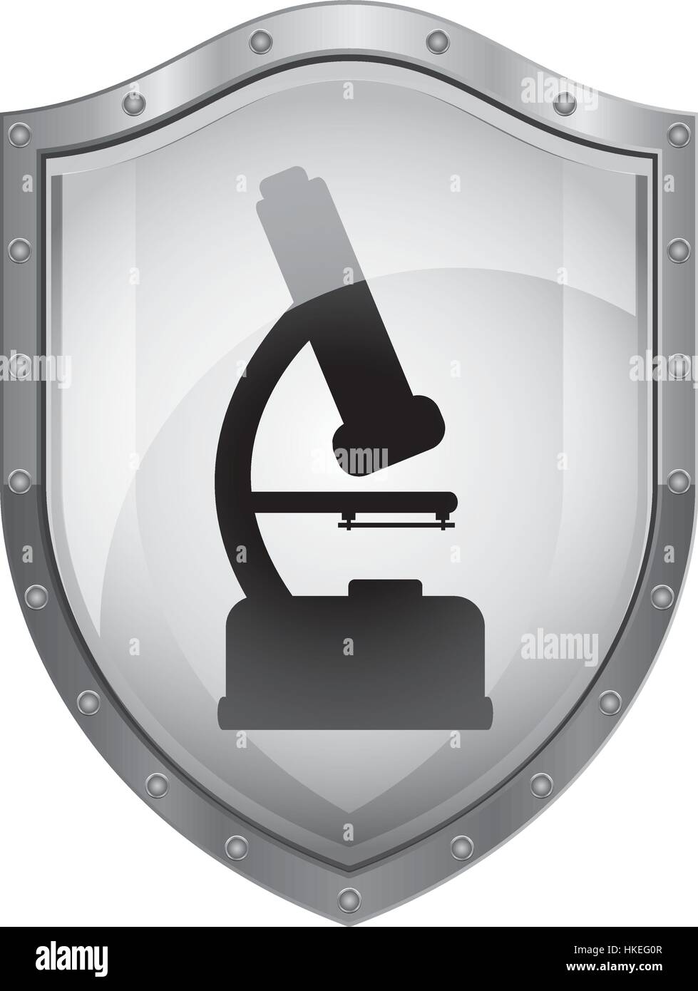 Microscope symbol on shield icon vector illustration graphic design ...