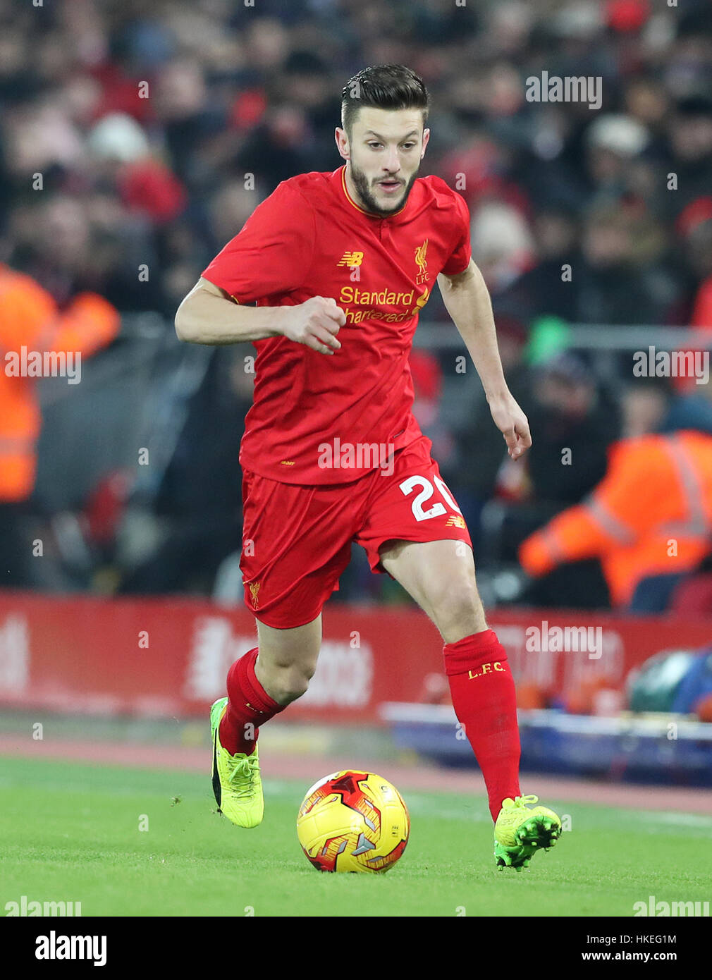 Liverpool's Adam Lallana Stock Photo - Alamy